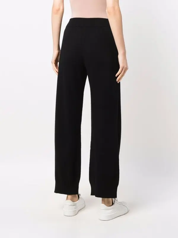 BARRIE Tapered-leg Cashmere Trousers - Black