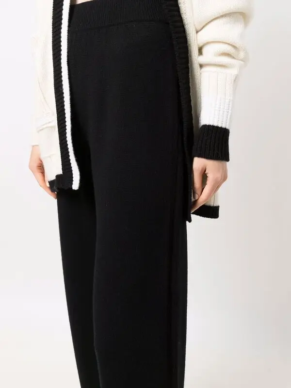BARRIE Tapered-leg Cashmere Trousers - Black