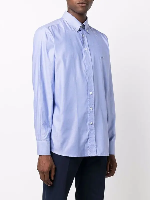 Etro Long-sleeved Embroidered Logo Shirt
