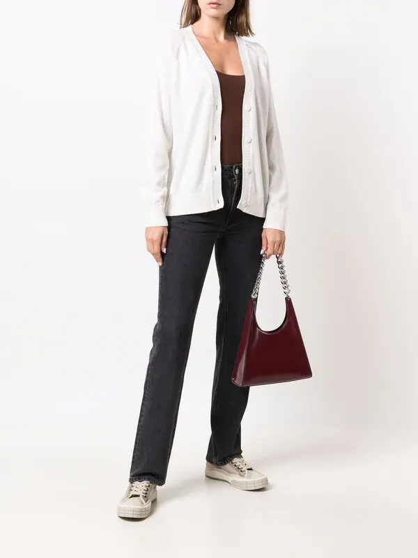 BARRIE Rib-trimmed Cashmere Cardigan - White