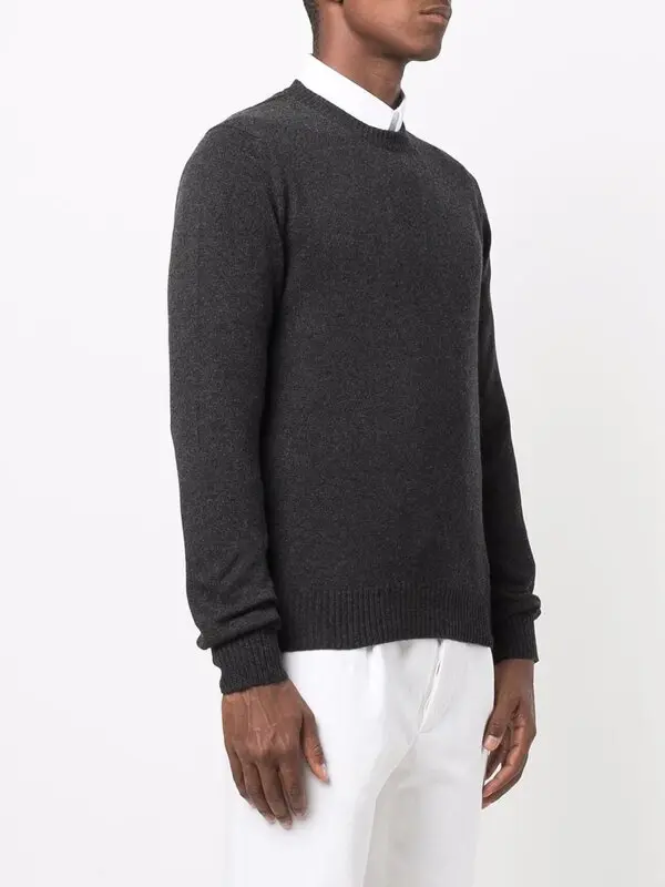 BARRIE B Label Cashmere Jumper - Grey
