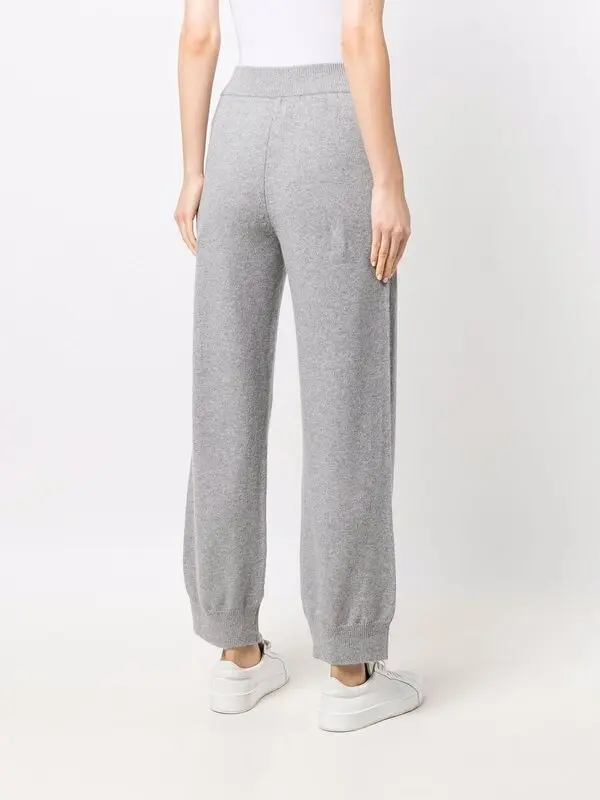 BARRIE Wide-leg Cashmere Trousers With Ribbed Detailing - Grey