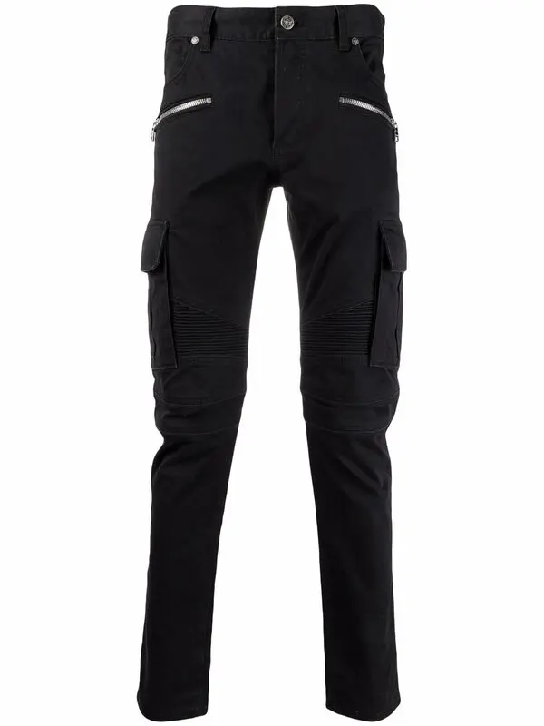 Balmain B-embossed Cargo Jeans - Black