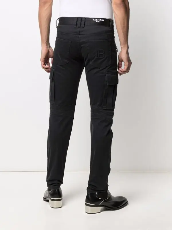 Balmain B-embossed Cargo Jeans - Black