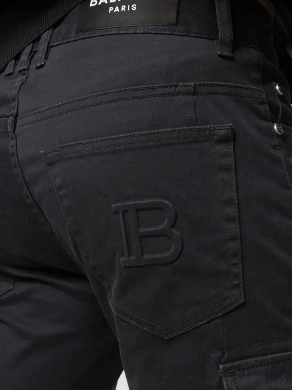 Balmain B-embossed Cargo Jeans - Black