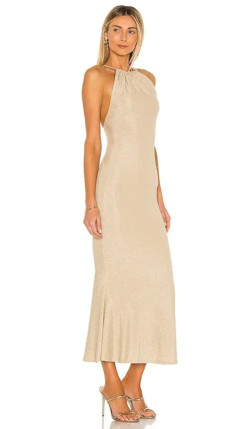 Misha Collection Greta Dress In Metallic Neutral