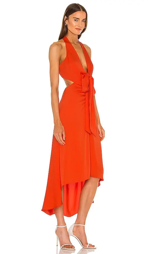 knee length dresses for ladies BCBGMAXAZRIA Mixed Lace Tiered Midi Dress  DGFOutlet