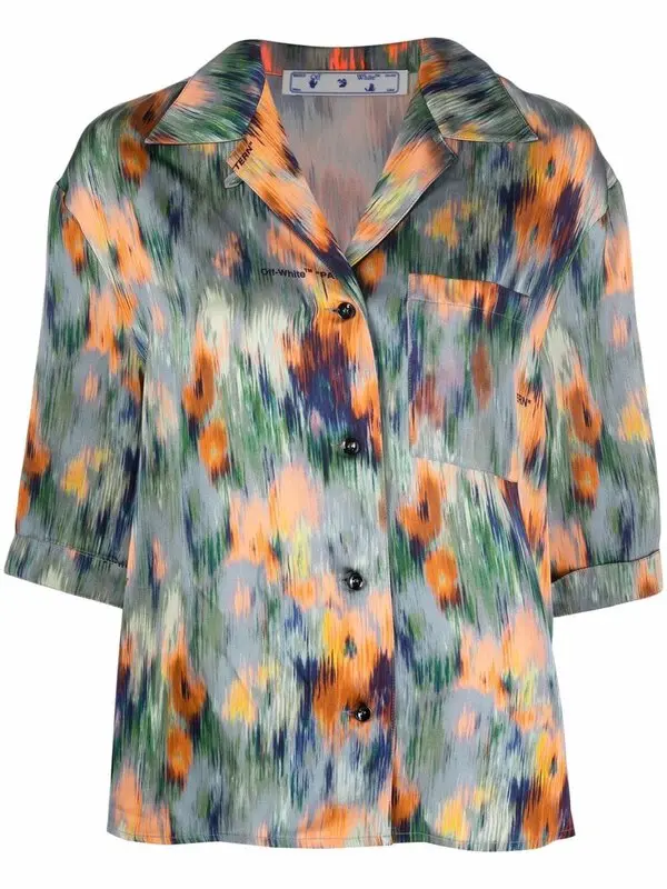 Off-White Abstract-print Bowling Shirt