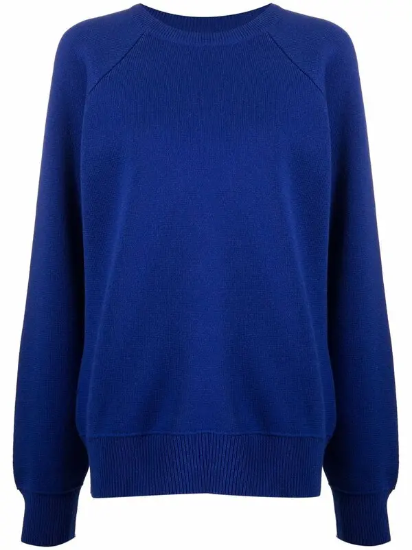 BARRIE Crewneck Cashmere-cotton Sweatshirt - Blue