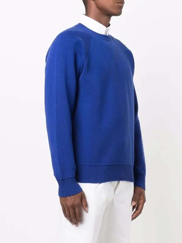 BARRIE Crewneck Cashmere-cotton Sweatshirt - Blue