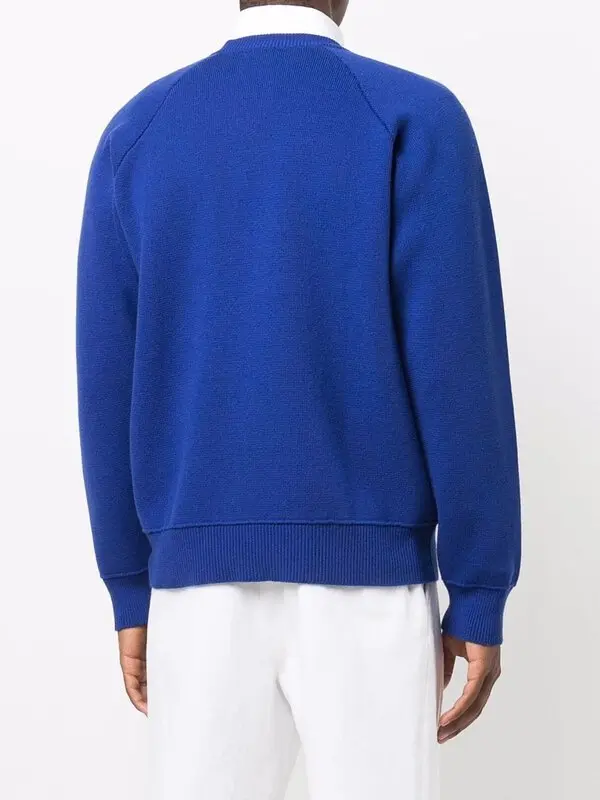 BARRIE Crewneck Cashmere-cotton Sweatshirt - Blue