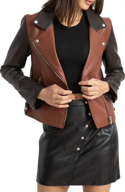 Blanknyc Two-tone Faux Leather Moto Jacket - Two Side