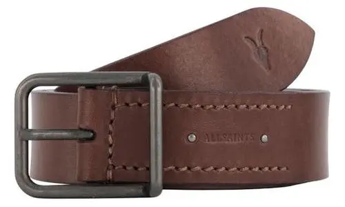 ALLSAINTS Ramskull Leather Belt - Bitter Brown