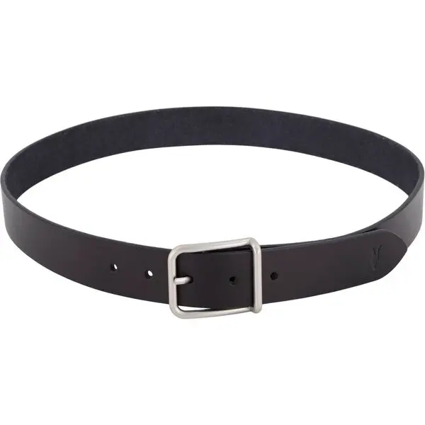 ALLSAINTS Ramskull Leather Belt - Dull Nickel