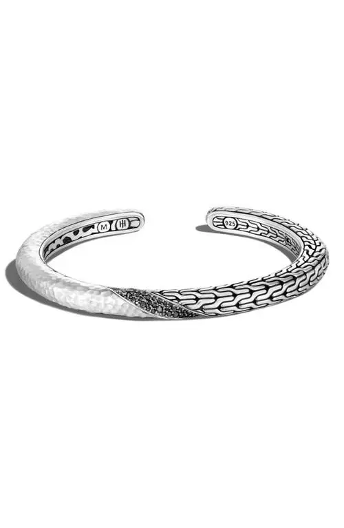 John Hardy Classic Chain Twisted Cuff Bracelet - Black Sapphire
