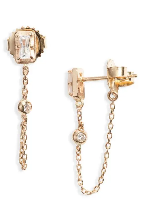 Anzie Cléo Chain Drop Diamond Earrings - White