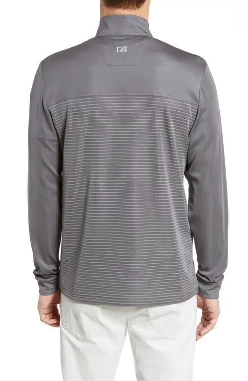 Cutter & Buck Traverse Stripe Quarter Zip Pullover - Elemental Grey