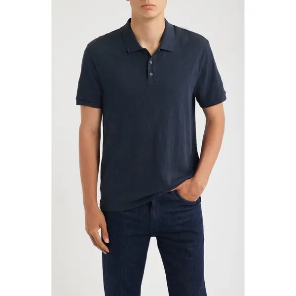 Vince Cotton Slub Jersey Polo - Coastal
