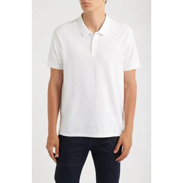 Vince Cotton Slub Jersey Polo - Optic White