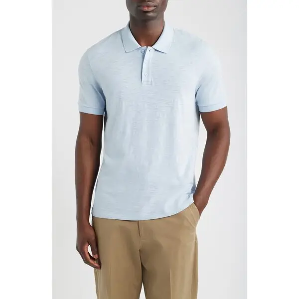 Vince Cotton Slub Jersey Polo - Playa Blue