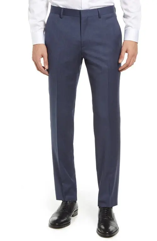 BOSS Genius Slim Fit Wool Suit Pants - Open Blue