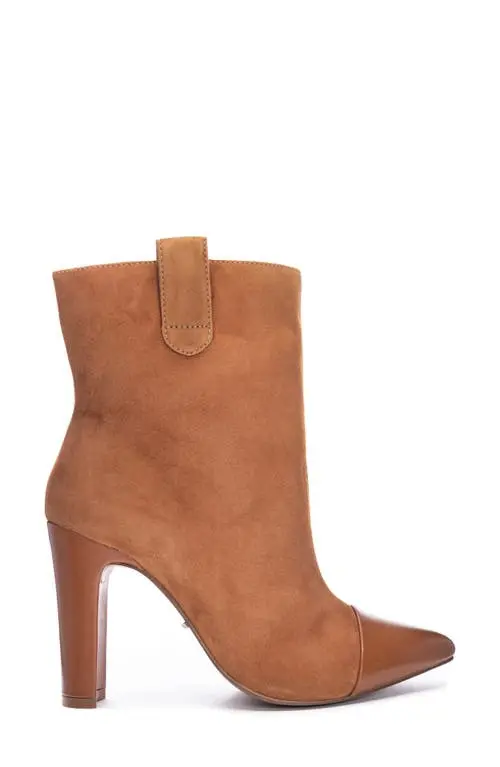 42 GOLD Kara Cap-toe Bootie - Tan Suede