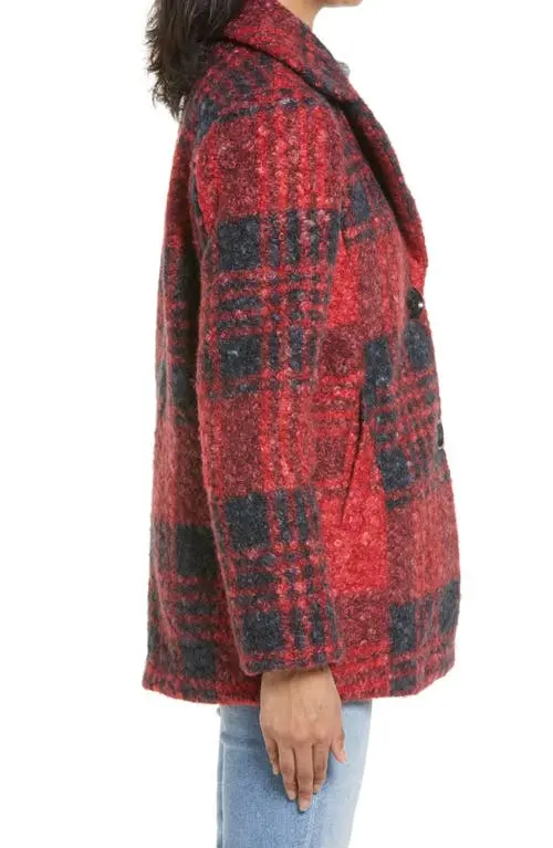 Sam Edelman Plaid Bouclé Coat