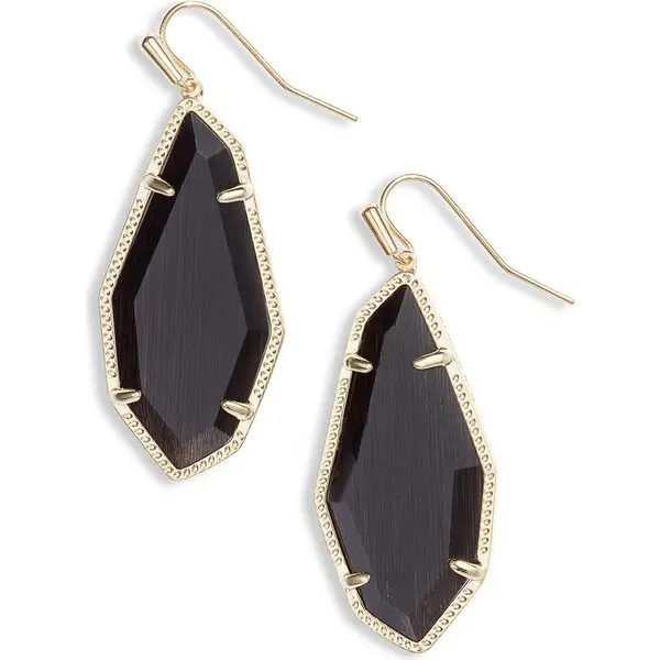 Kendra Scott Muriel Drop Earrings - Gold Black Cats Eye