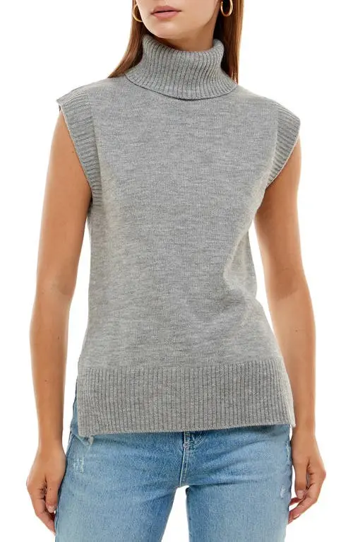 WAYF Ariana Turtleneck Vest - Heather Grey