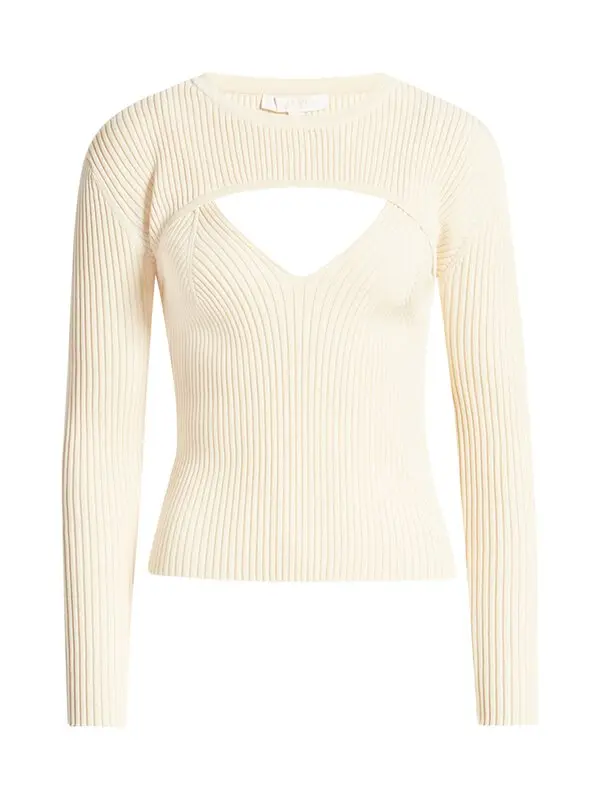 WAYF Clifton Cutout Rib Sweater