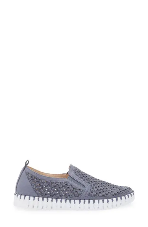 ILSE JACOBSEN Tulip Perforated Slip-on Sneaker - Grey Blue