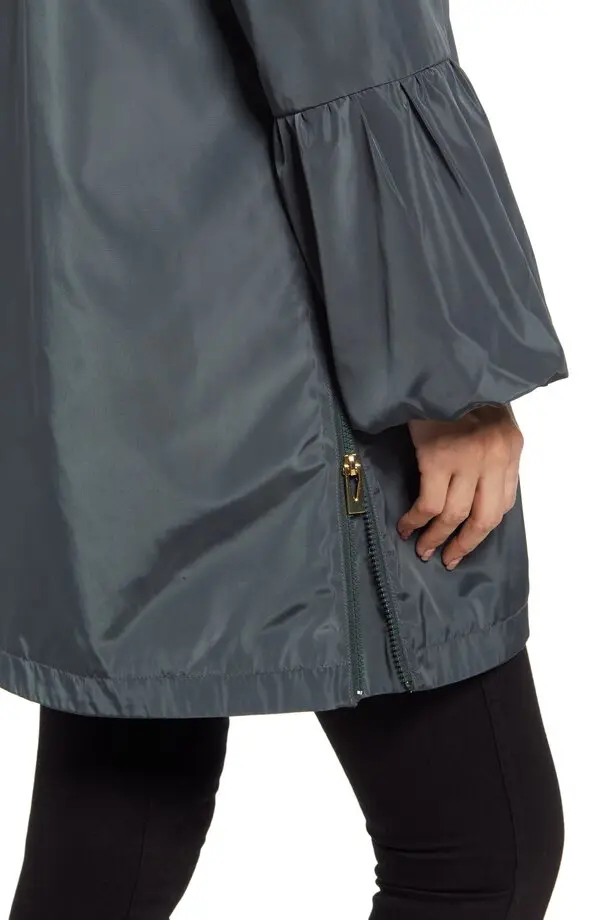 Via Spiga Balloon Sleeve Packable Rain Jacket