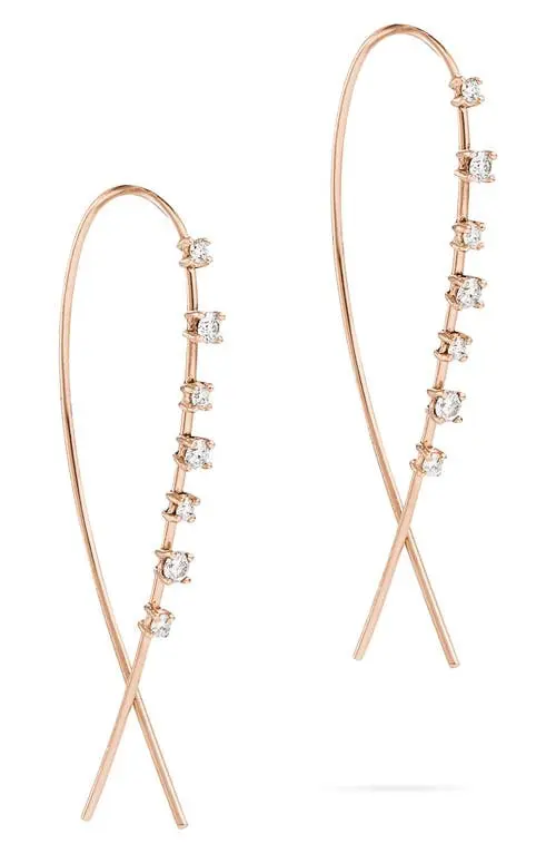 Lana Jewelry 14k Gold Diamond Hoop Earrings - Rose Gold