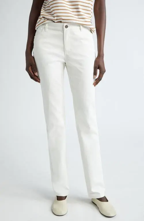 Lafayette 148 New York Thompson Waxed Denim Slim Leg Jeans - White