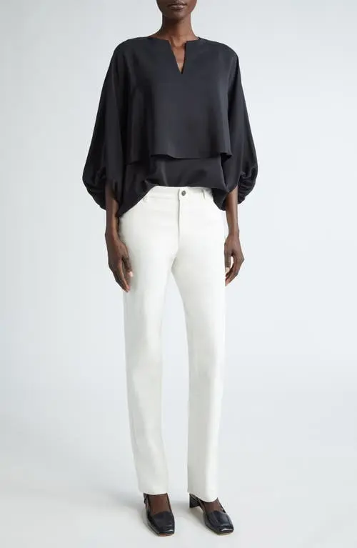 Lafayette 148 New York Thompson Waxed Denim Slim Leg Jeans
