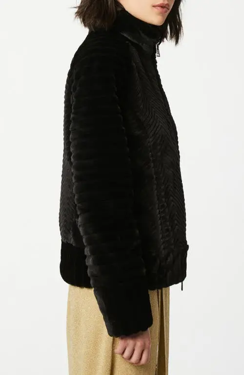 Bernardo Textured Faux Fur Jacket