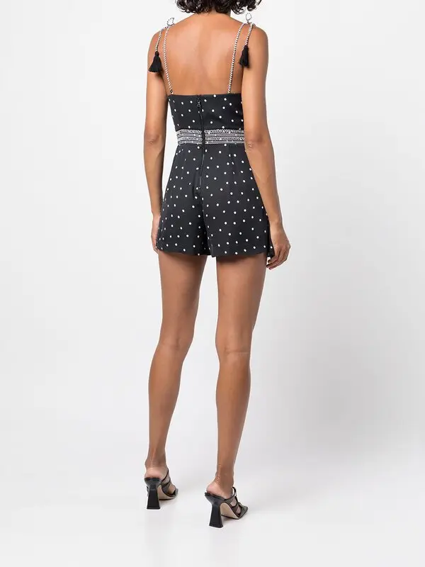 Alice + Olivia Glinda Polka-dot Romper
