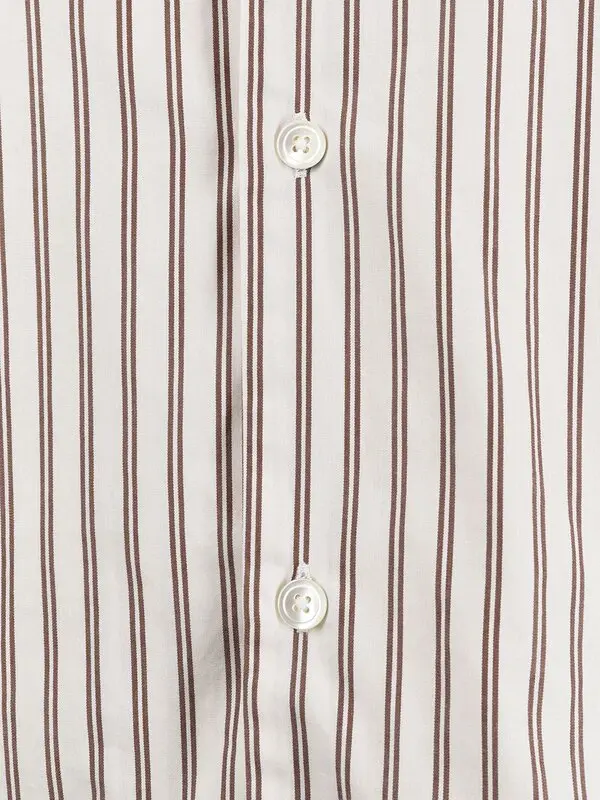 TEKLA Striped Poplin Pajama Shirt - White