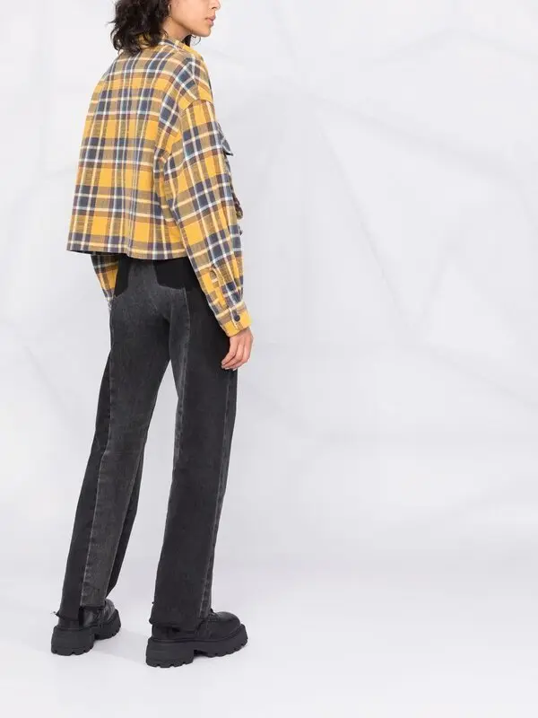 R13 Plaid-check Cropped Shirt