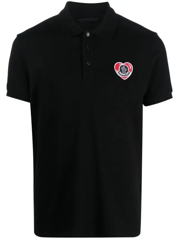 Moncler Logo-patch Polo Shirt - Black