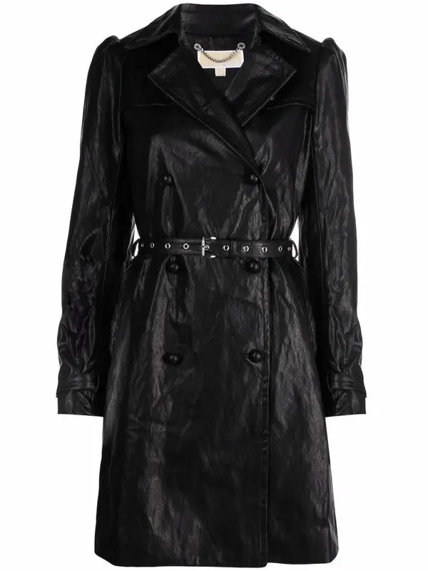 Michael Kors Faux-leather Puff-sleeve Coat