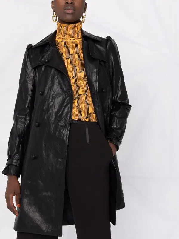Michael Kors Faux-leather Puff-sleeve Coat