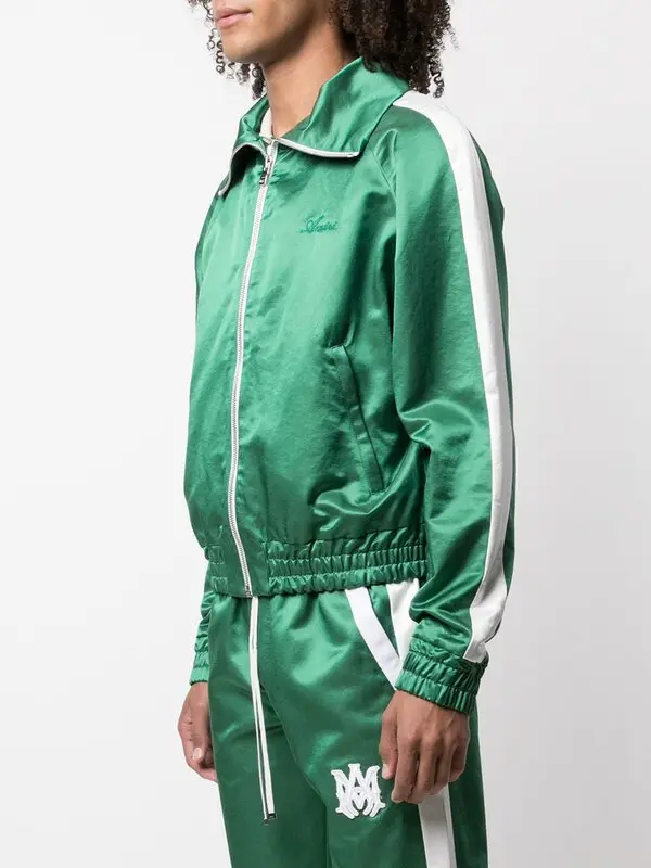 Amiri Satin Zipped Track Jacket - Green