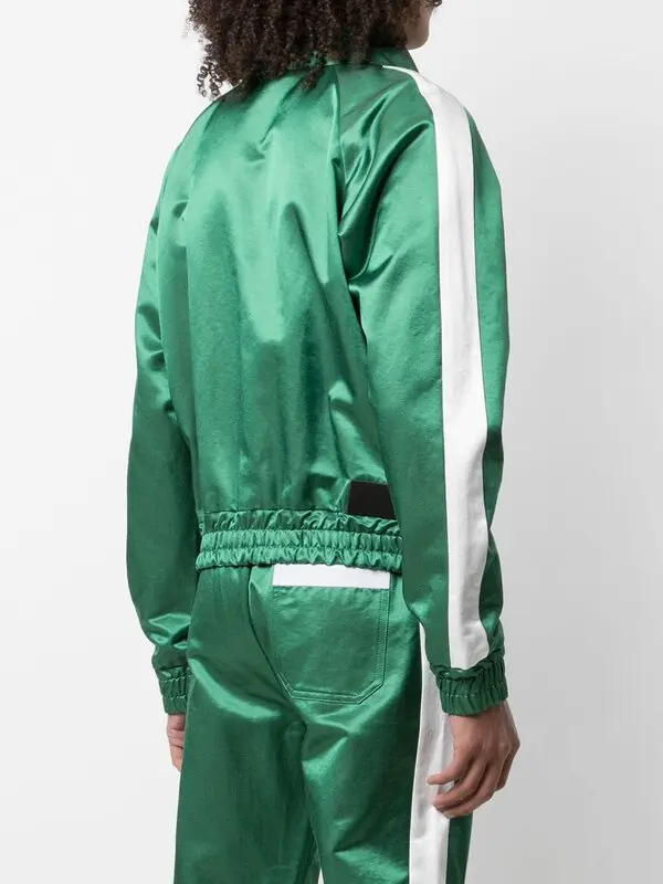Amiri Satin Zipped Track Jacket - Green