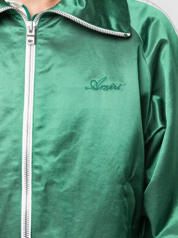 Amiri Satin Zipped Track Jacket - Green