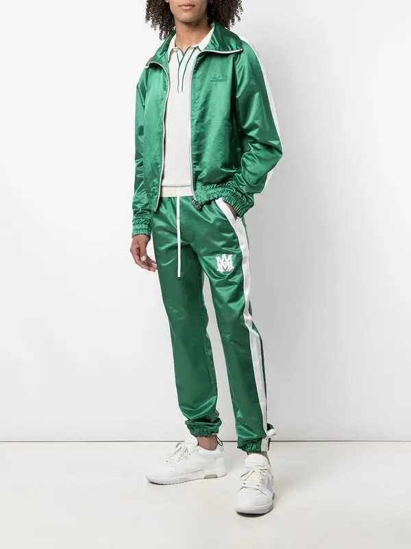 Amiri Satin Zipped Track Jacket - Green