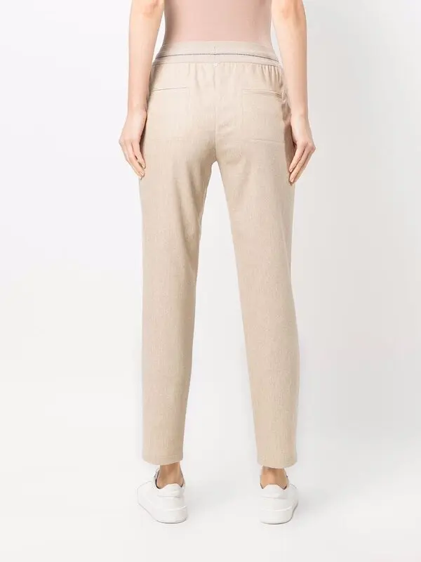 Lorena Antoniazzi Beige Virgin Wool Blend Trousers