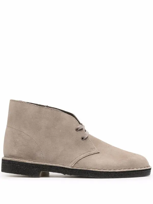 Clarks Lace-up Suede Desert Boots - Grey