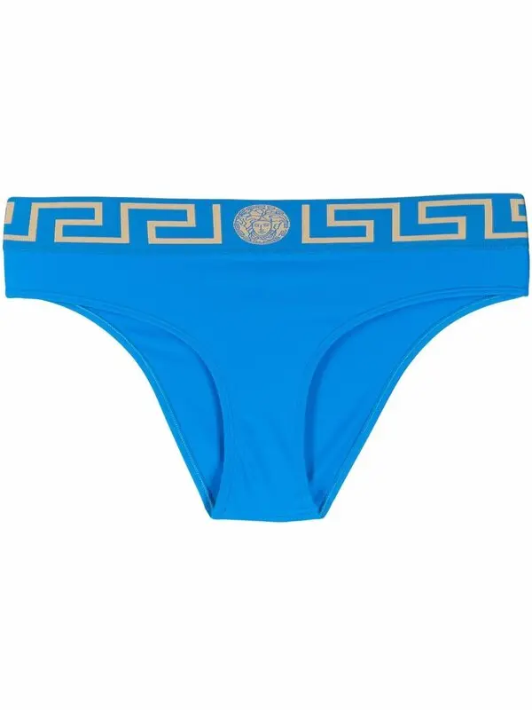 Versace Greca Border Bikini Bottoms - Blue