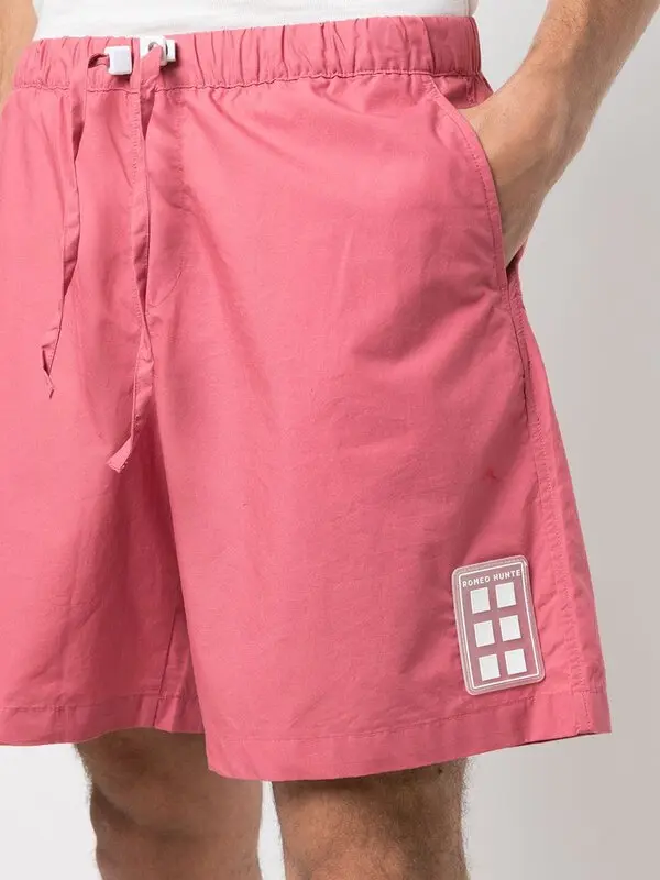 ROMEO HUNTE Crinkled Drawstring-waist Shorts - Pink